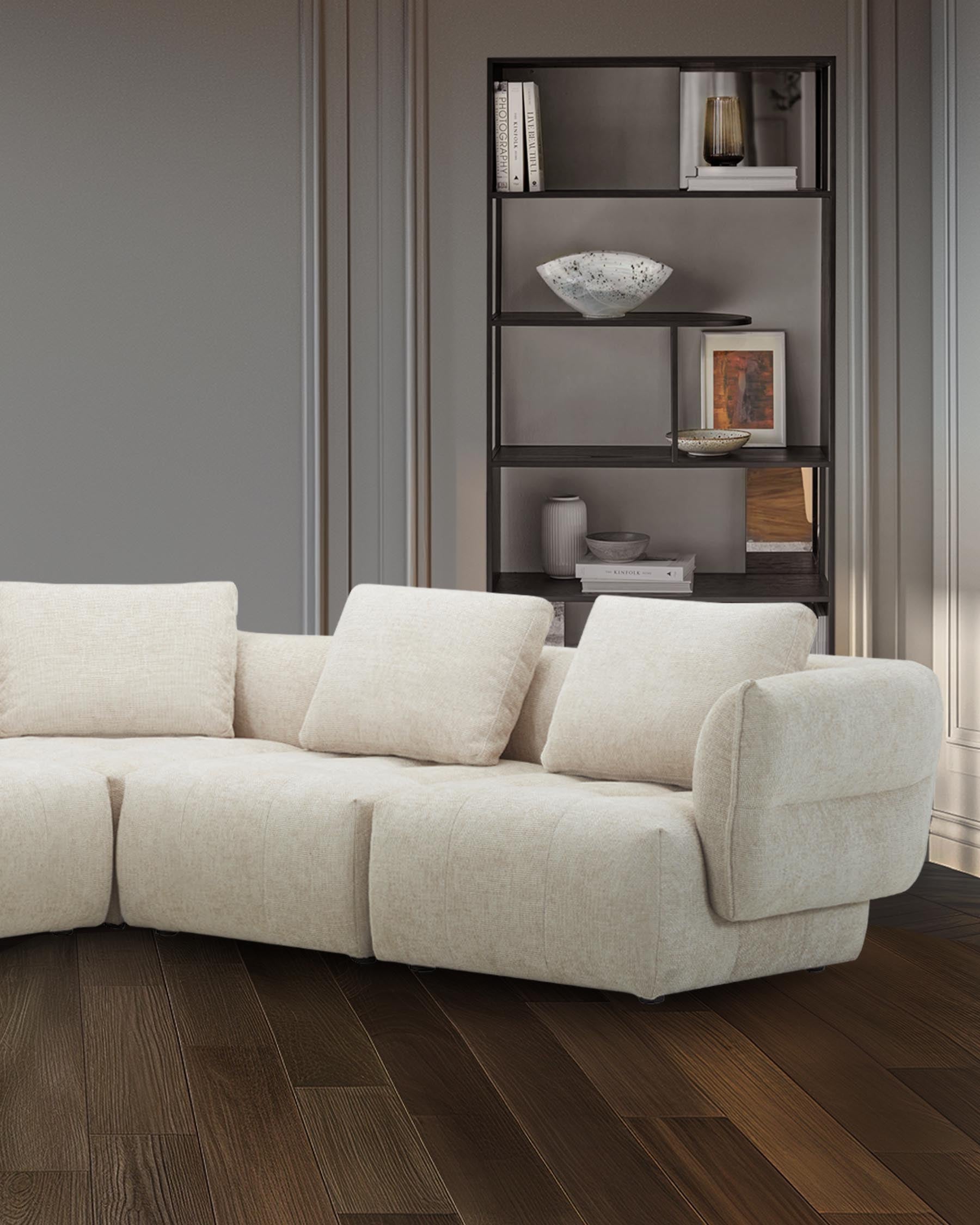 Lillian natural weave large corner sofa – Danetti