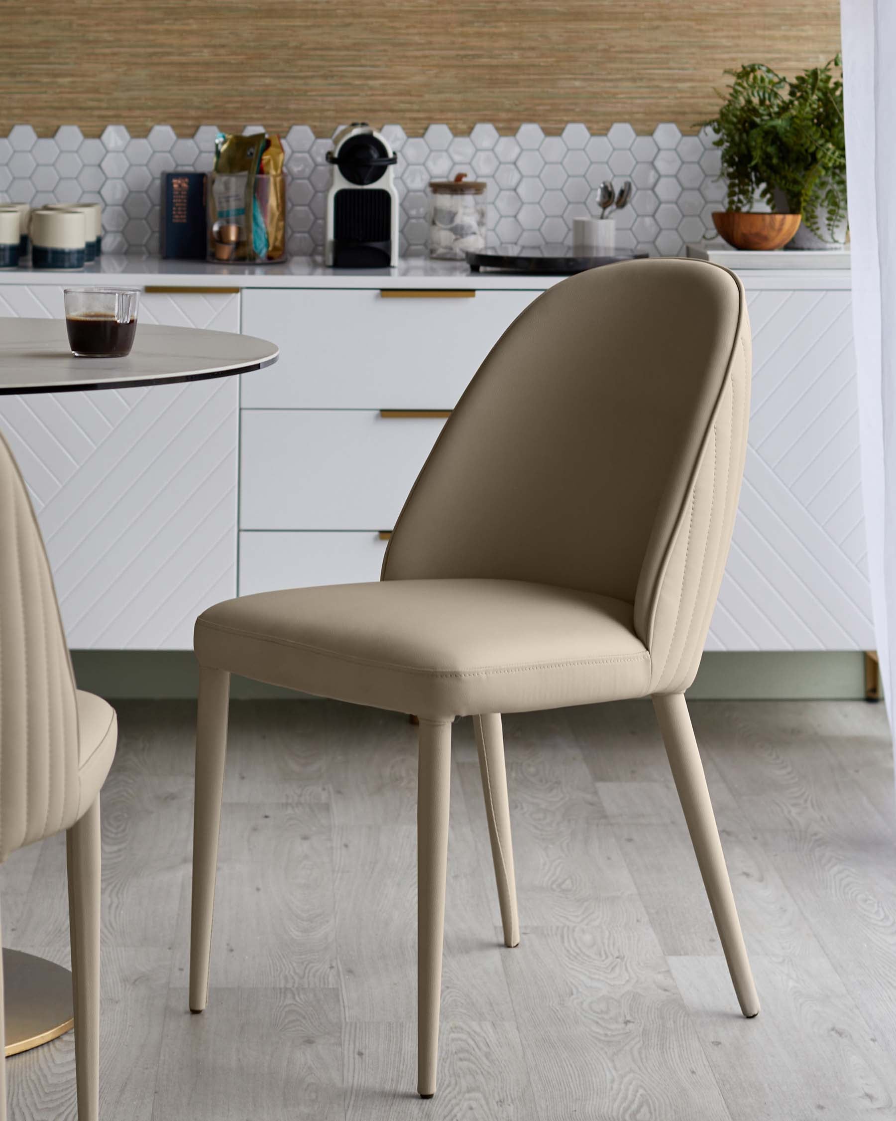 Saylor natural faux leather dining chair – Danetti