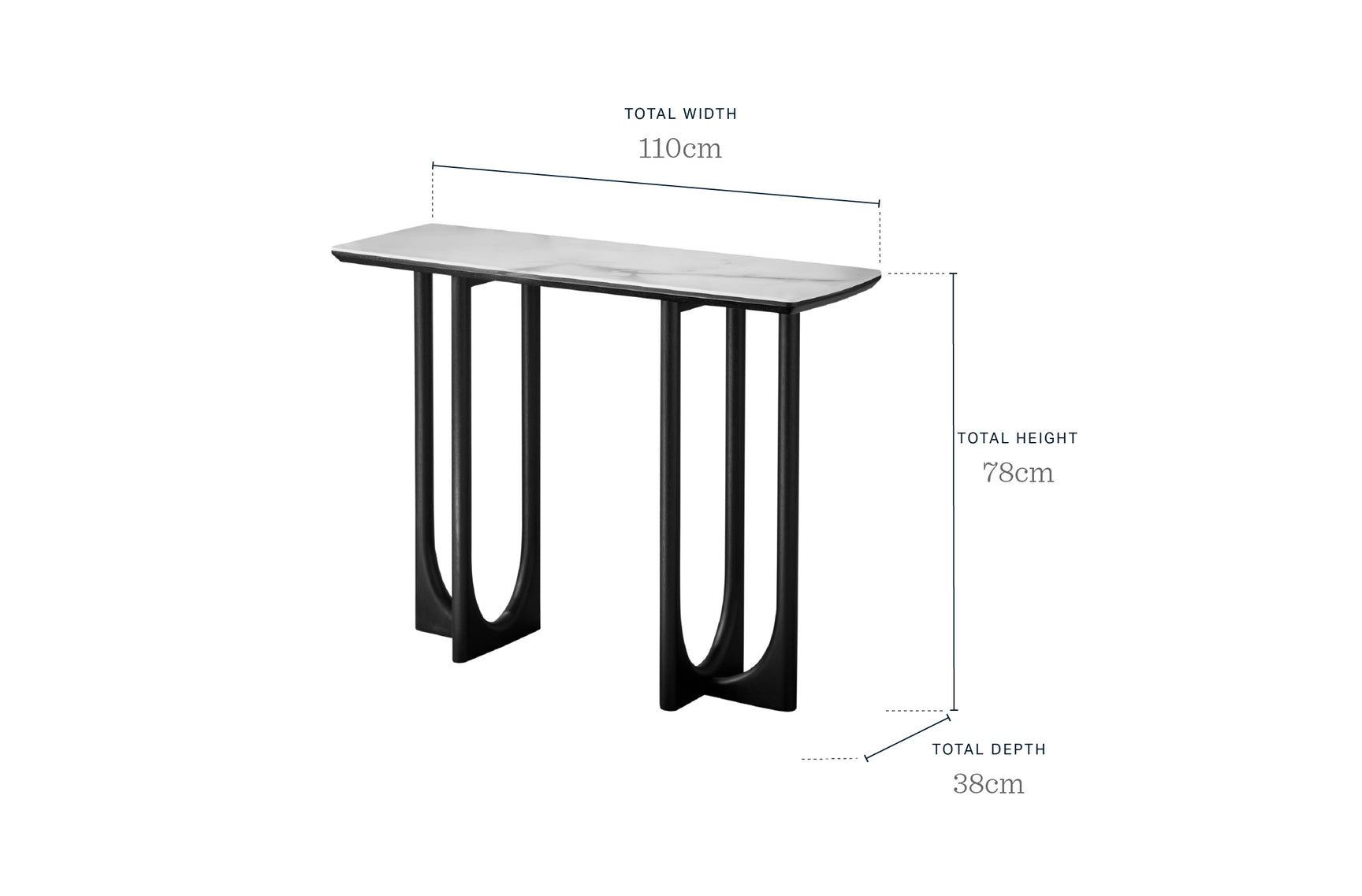 Orlan Console Table Black Ash – Danetti