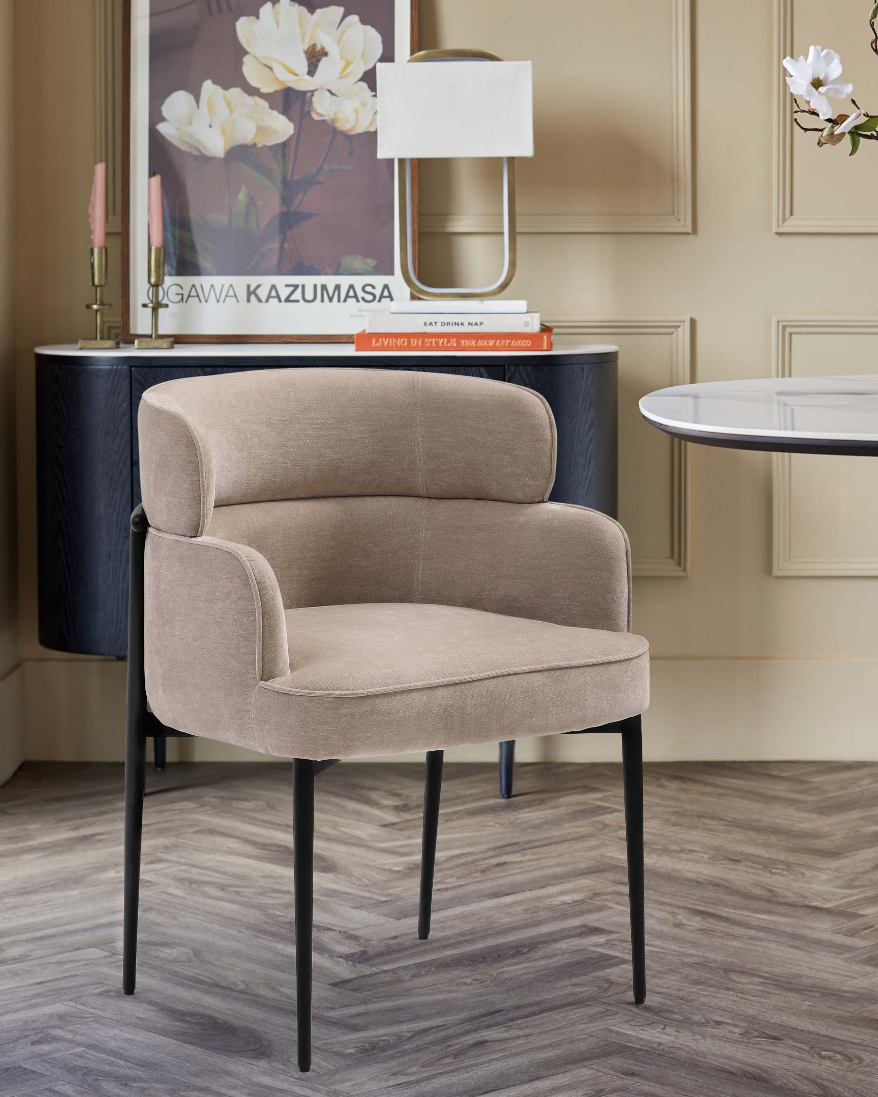 Felix champagne chenille dining chair – Danetti