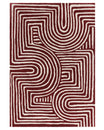 Abstract Swirl Medium Sculpted Wool Rug Deep Red – Danetti