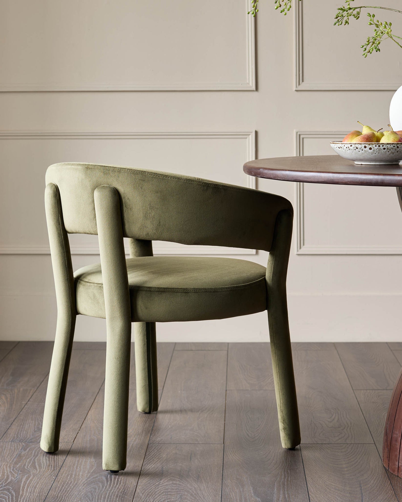 Anya olive green velvet dining chair – Danetti