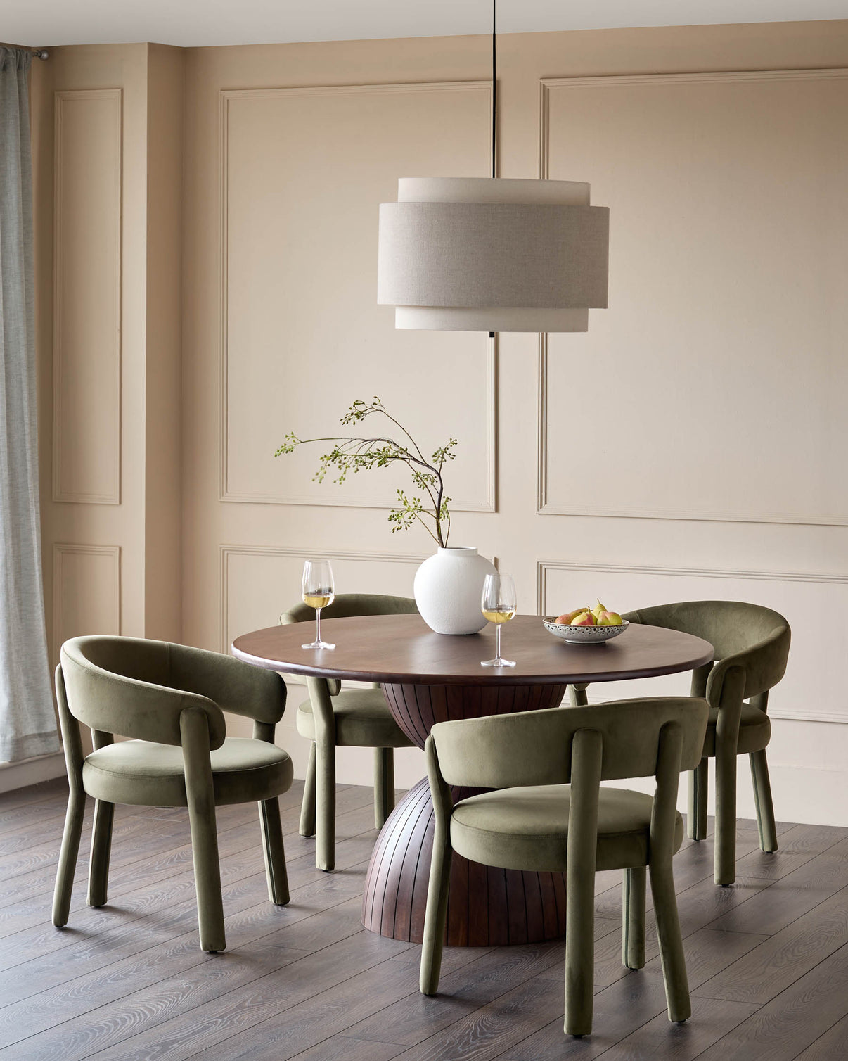 Anya olive green velvet dining chair – Danetti