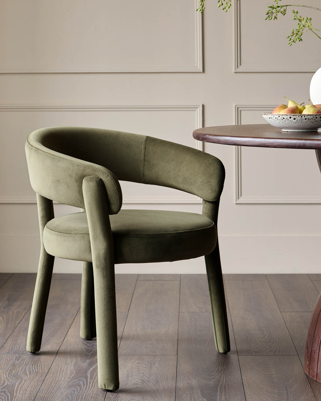 Anya olive green velvet dining chair – Danetti