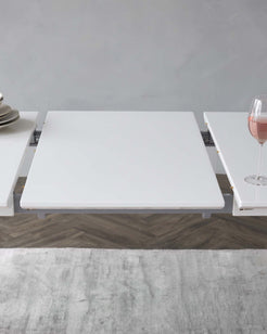 Assi White Gloss Extending 6 to 8 Seater Dining Table by Danetti