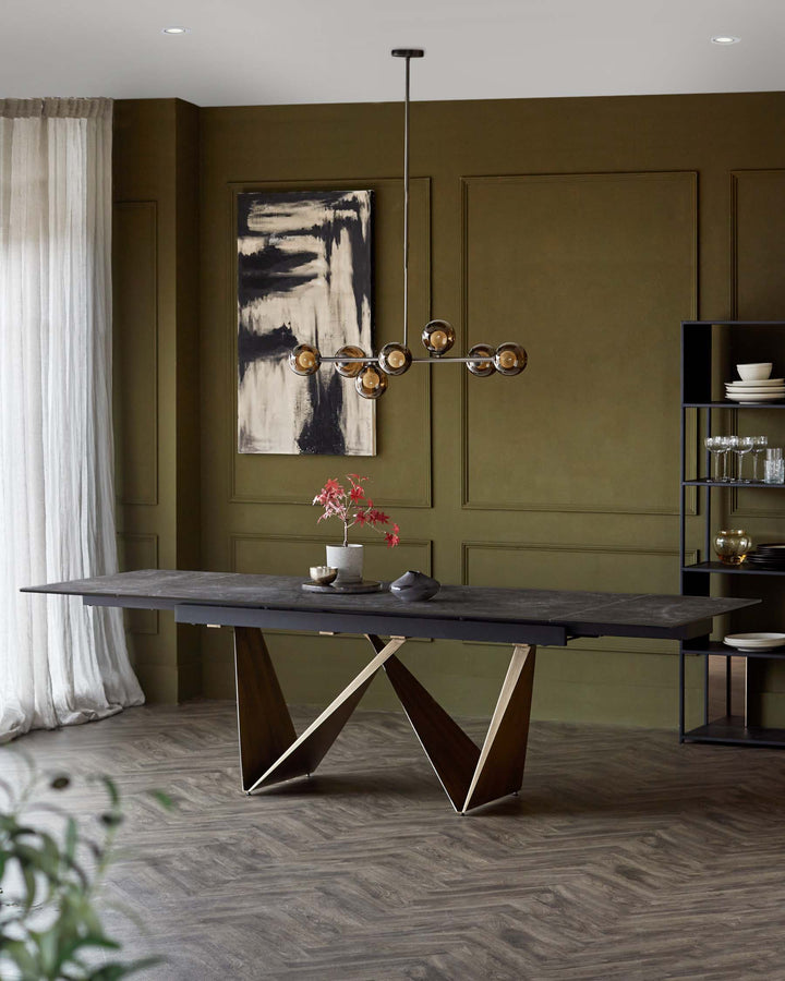 Calenzano Dark Grey Ceramic Extending 8 to 10 Seater Dining Table – Danetti