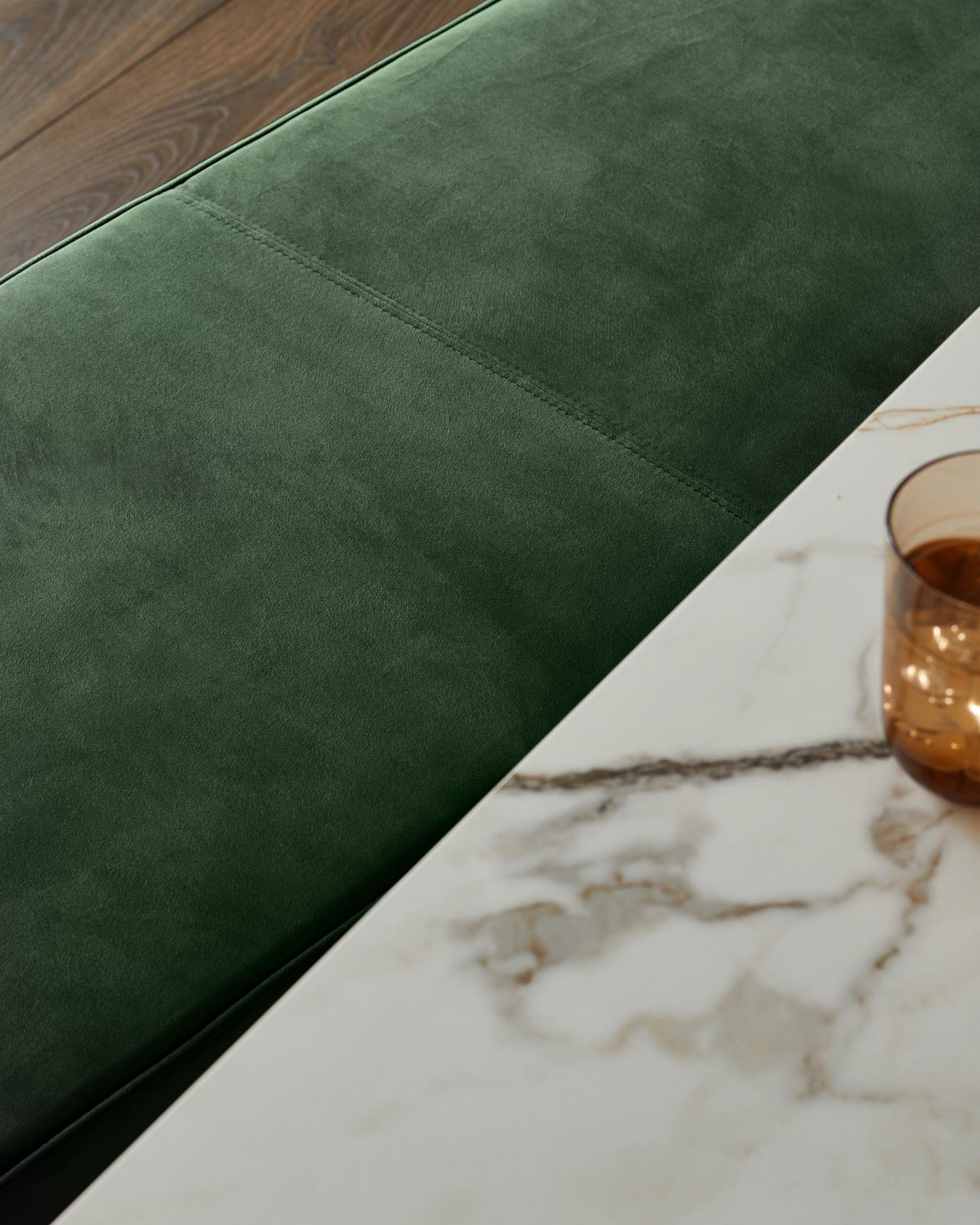 Clover dark green velvet bench without backrest – Danetti