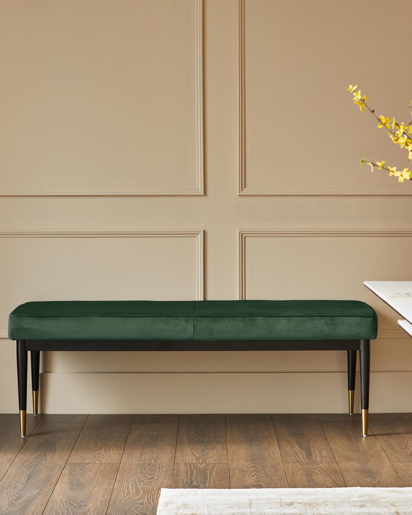 Clover dark green velvet bench without backrest – Danetti