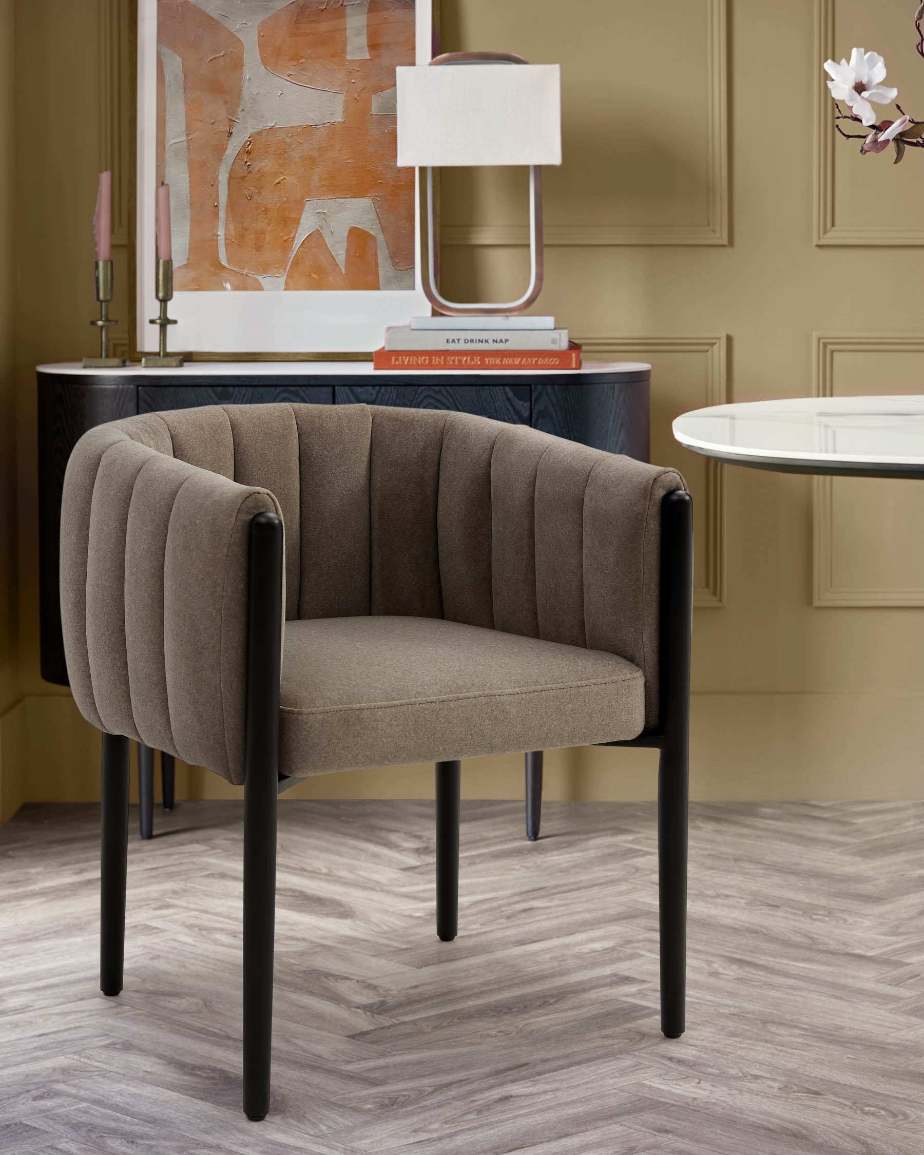 Cole mocha fabric dining chair – Danetti
