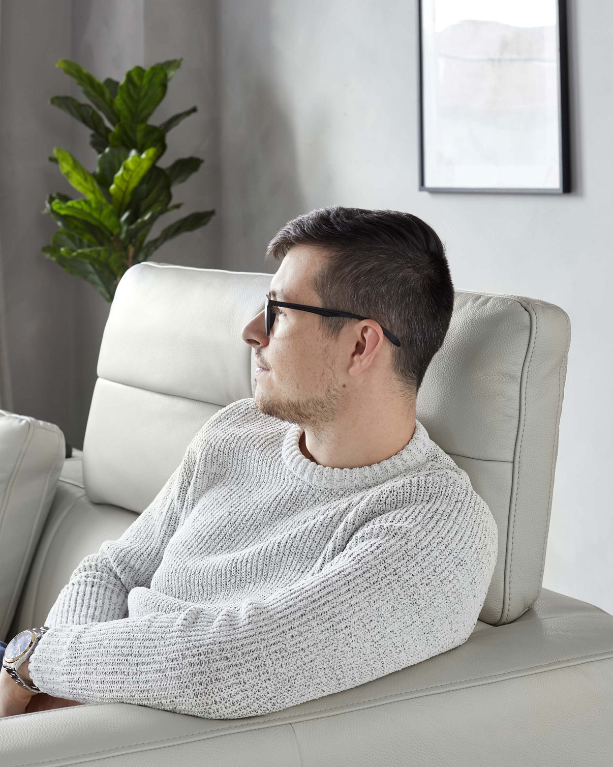 Colton Leather 3 Seater Sofa by Danetti