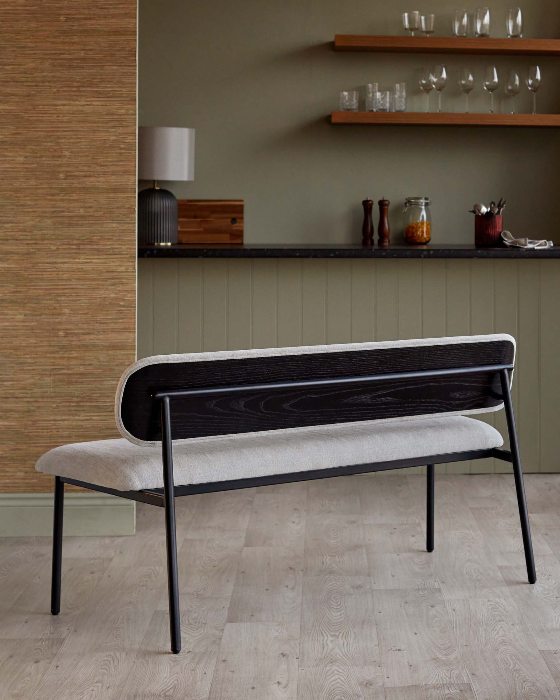 Cree cream chenille 3 seater dining bench – Danetti