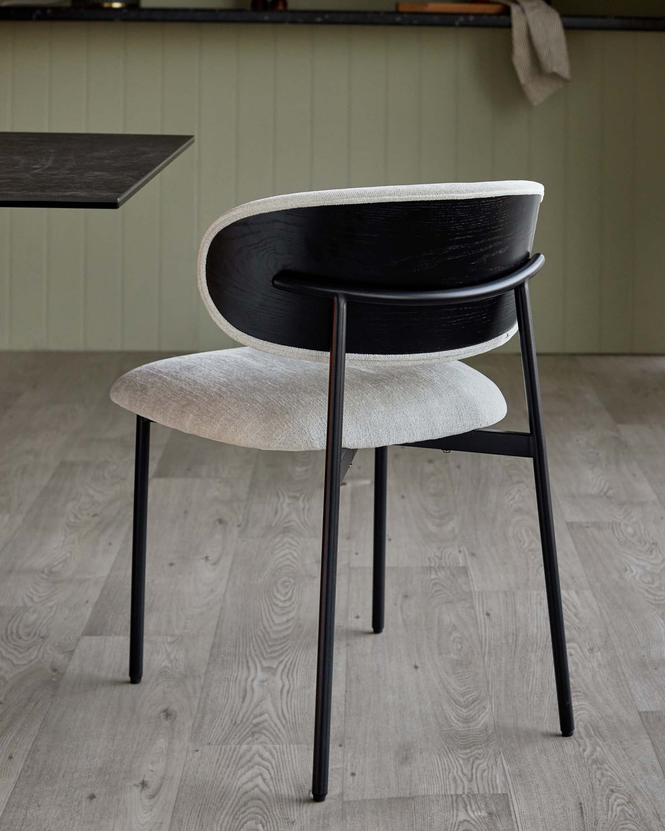 Cree cream chenille dining chair – Danetti