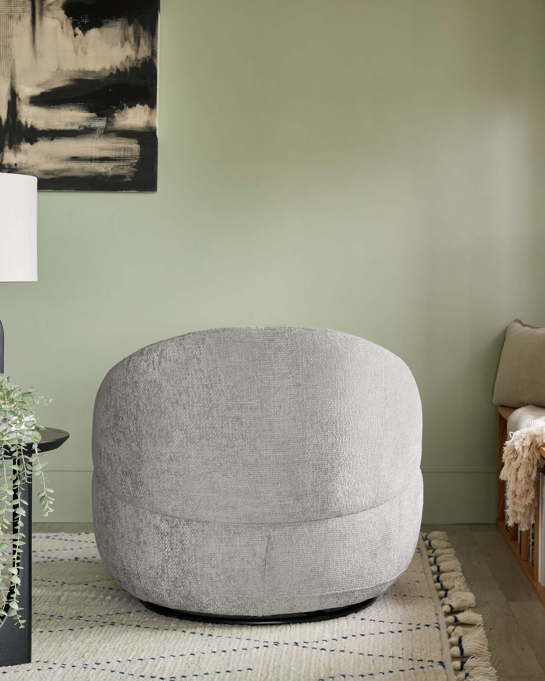 Daphne Light Grey Fabric Swivel Accent Chair – Danetti