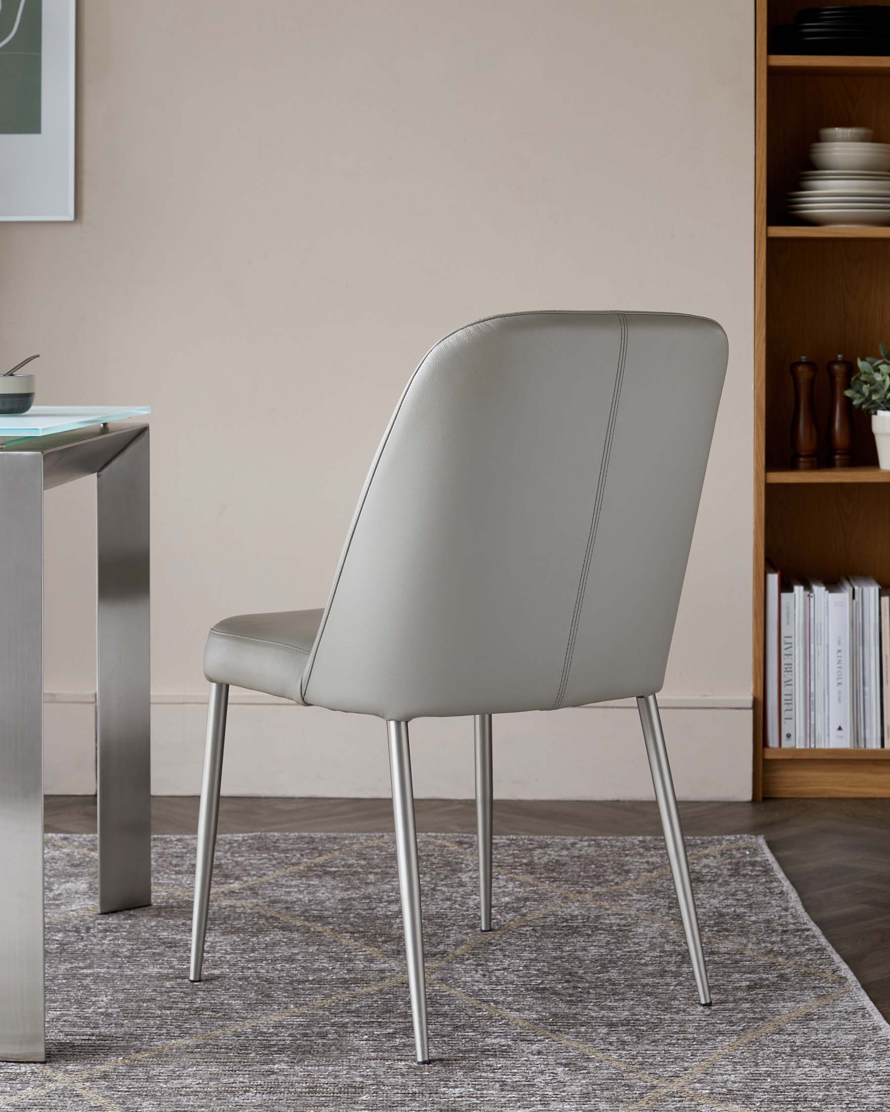 Deco Grey Leather Dining Chairs | Danetti