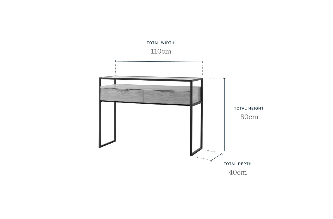 Denver Dark Oak Console Table by Danetti