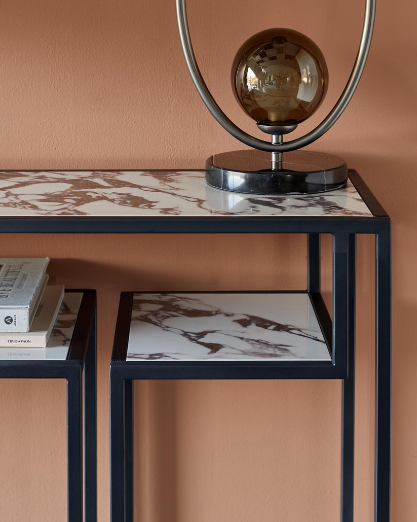 Finley white calacatta ceramic console table – Danetti