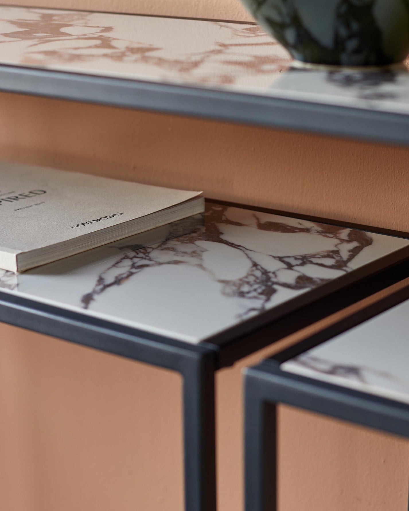 Finley white calacatta ceramic console table – Danetti