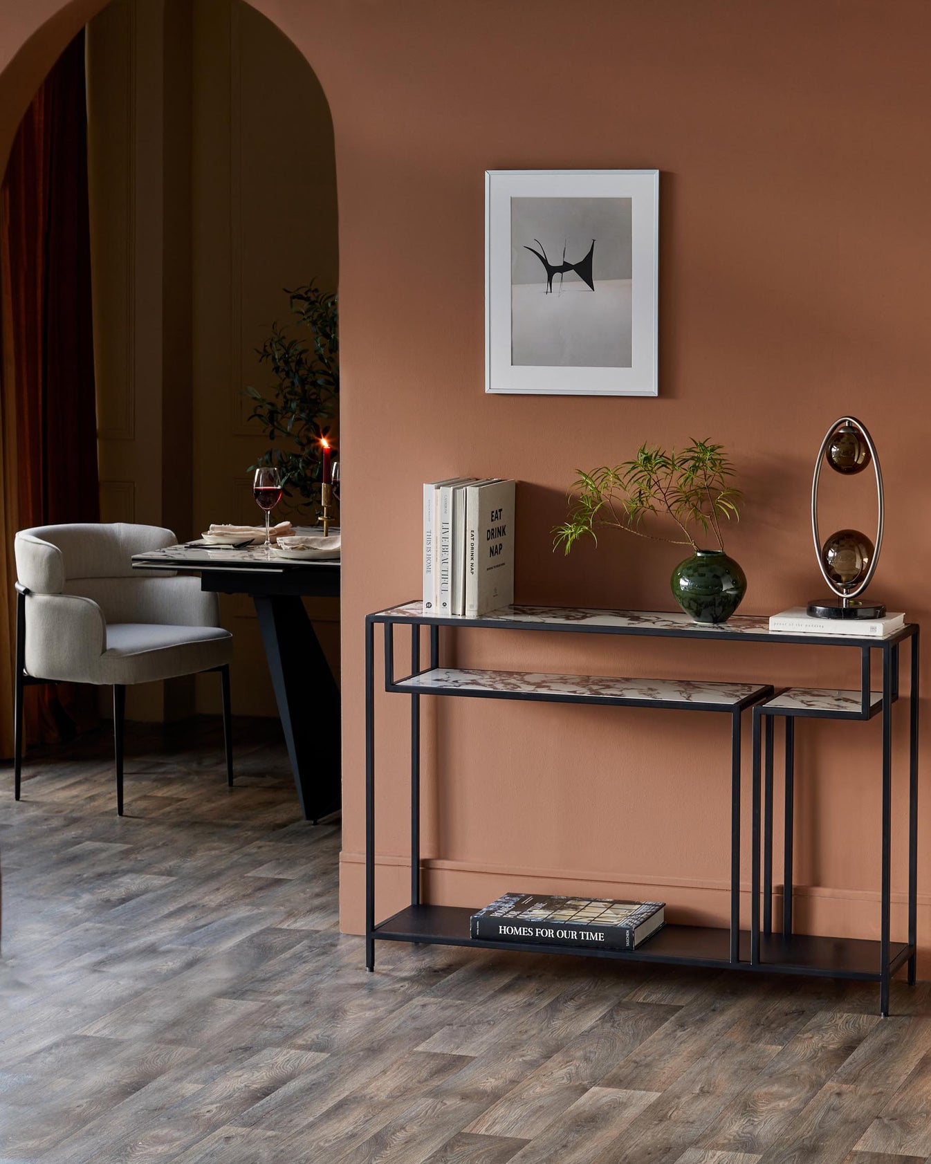 Finley white calacatta ceramic console table – Danetti