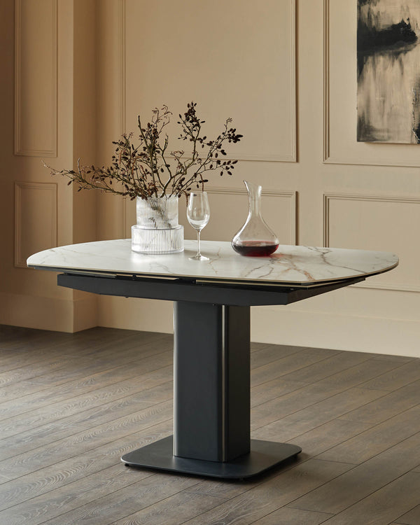 Fraser natural ceramic extending 4-6 seater dining table – Danetti