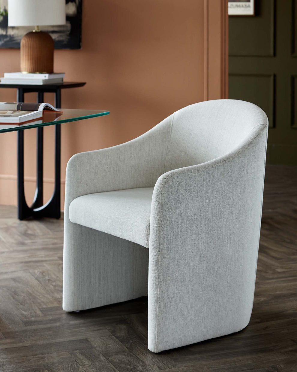 Freya ivory dual tone fabric dining chair – Danetti