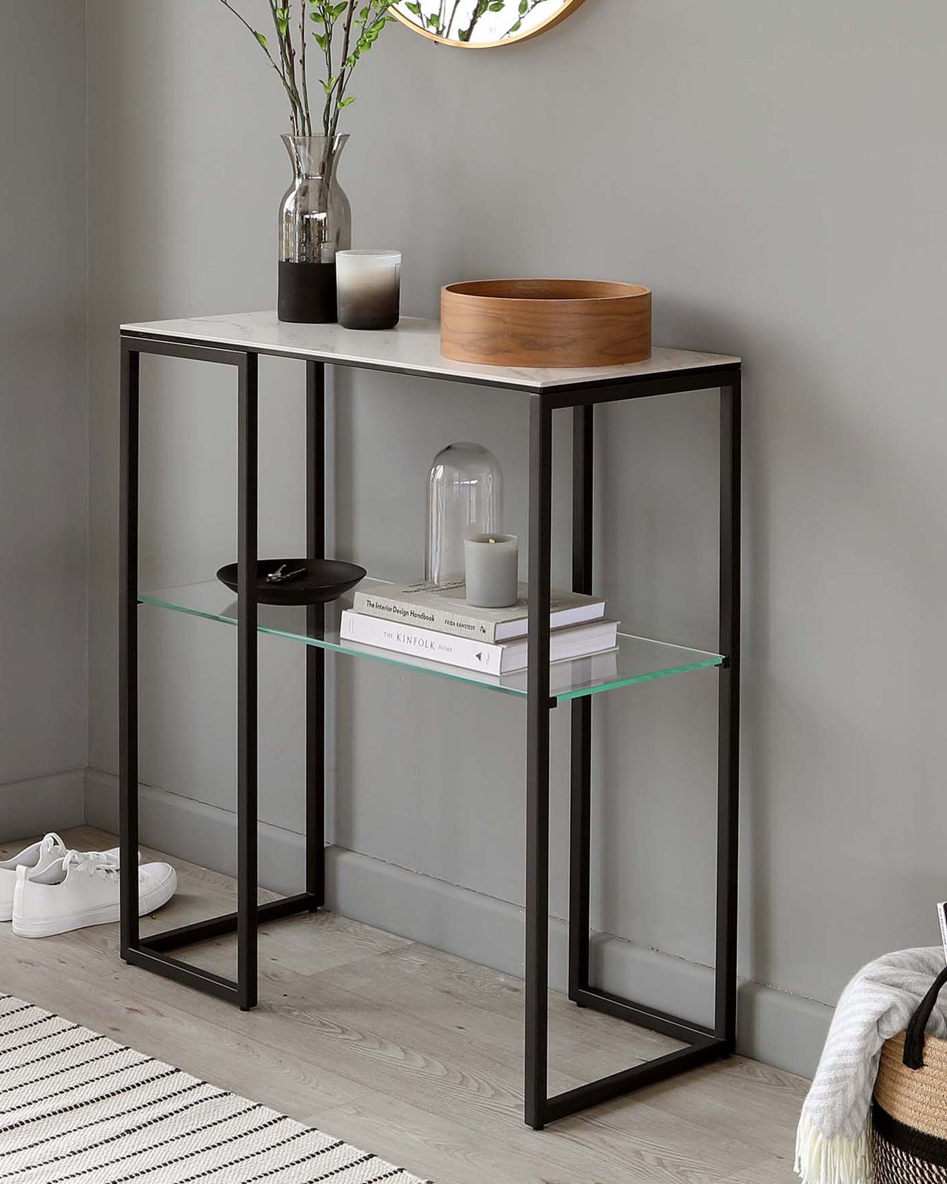 Georgia Small White Ceramic Console Living Room by Danetti