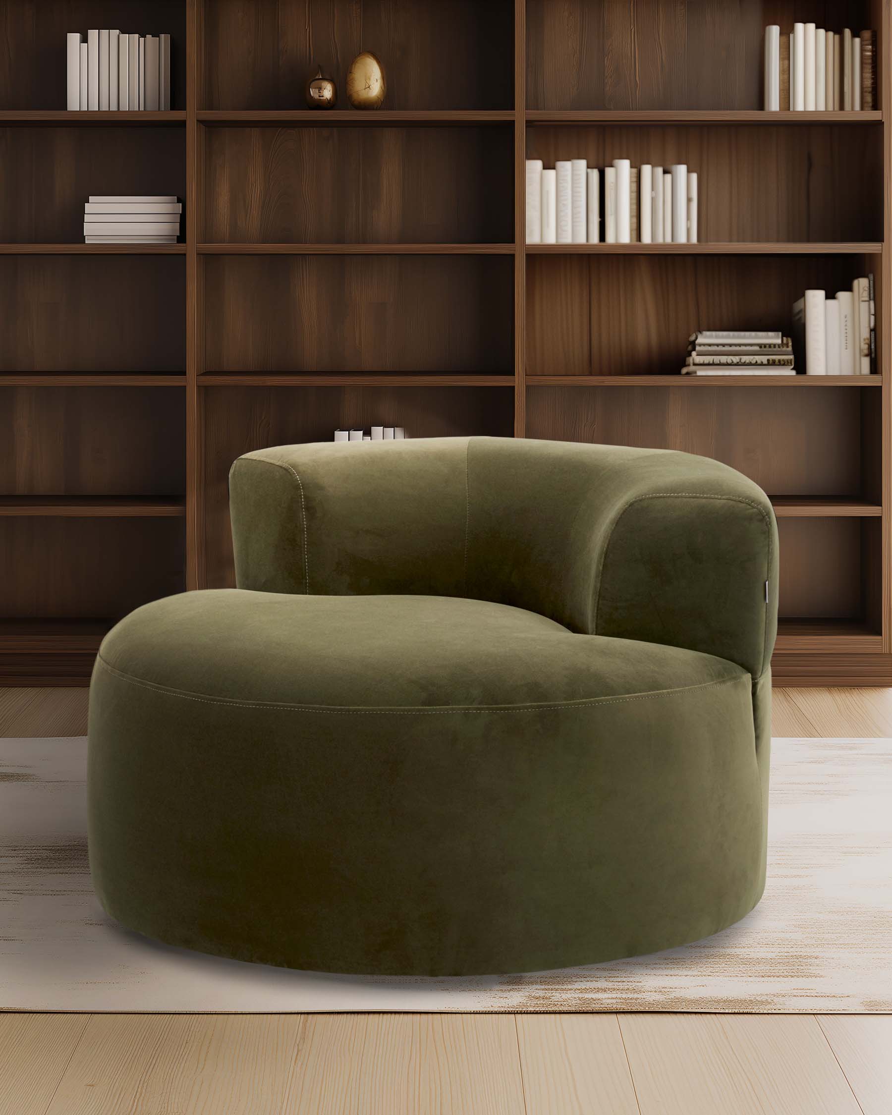 Gianna olive green recycled velvet armchair – Danetti
