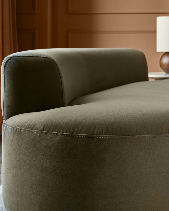 Gianna olive green velvet 2 seater sofa – Danetti