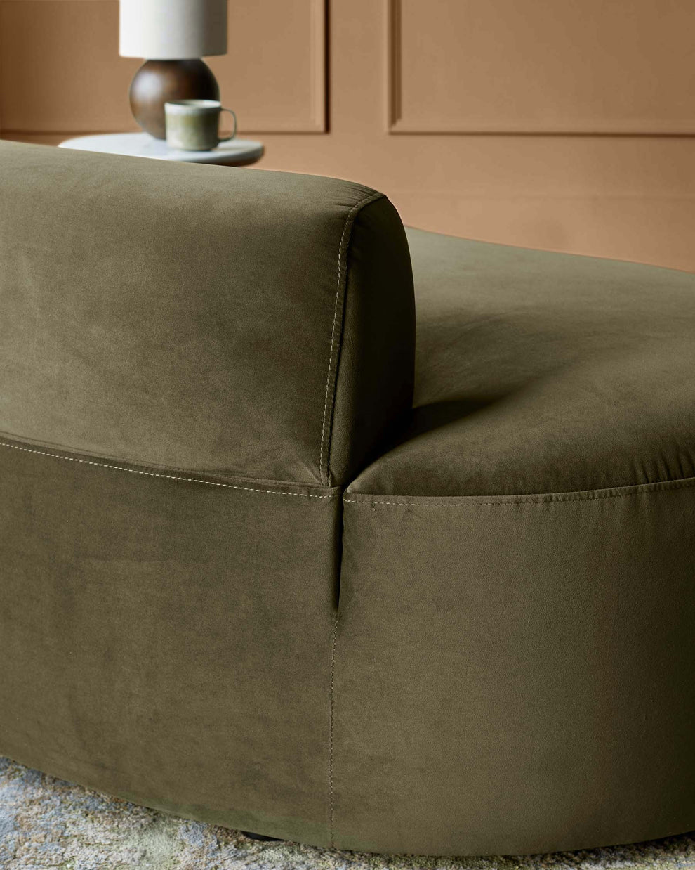 Gianna olive green velvet 2 seater sofa – Danetti