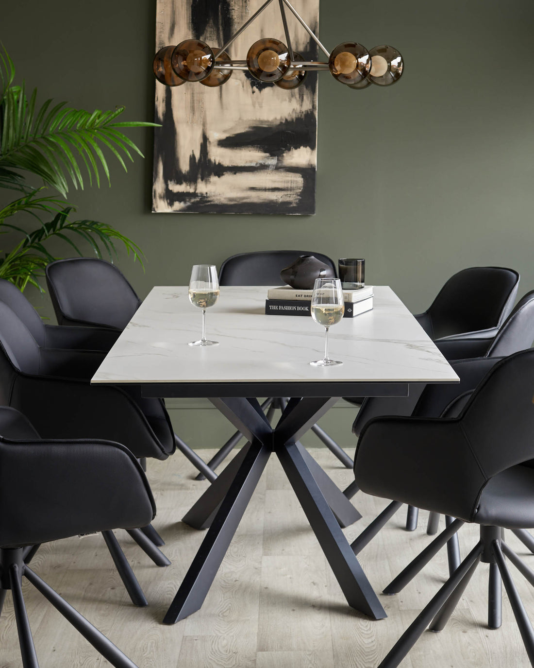 Hayden white ceramic extending 8 to 10 seater dining table – Danetti