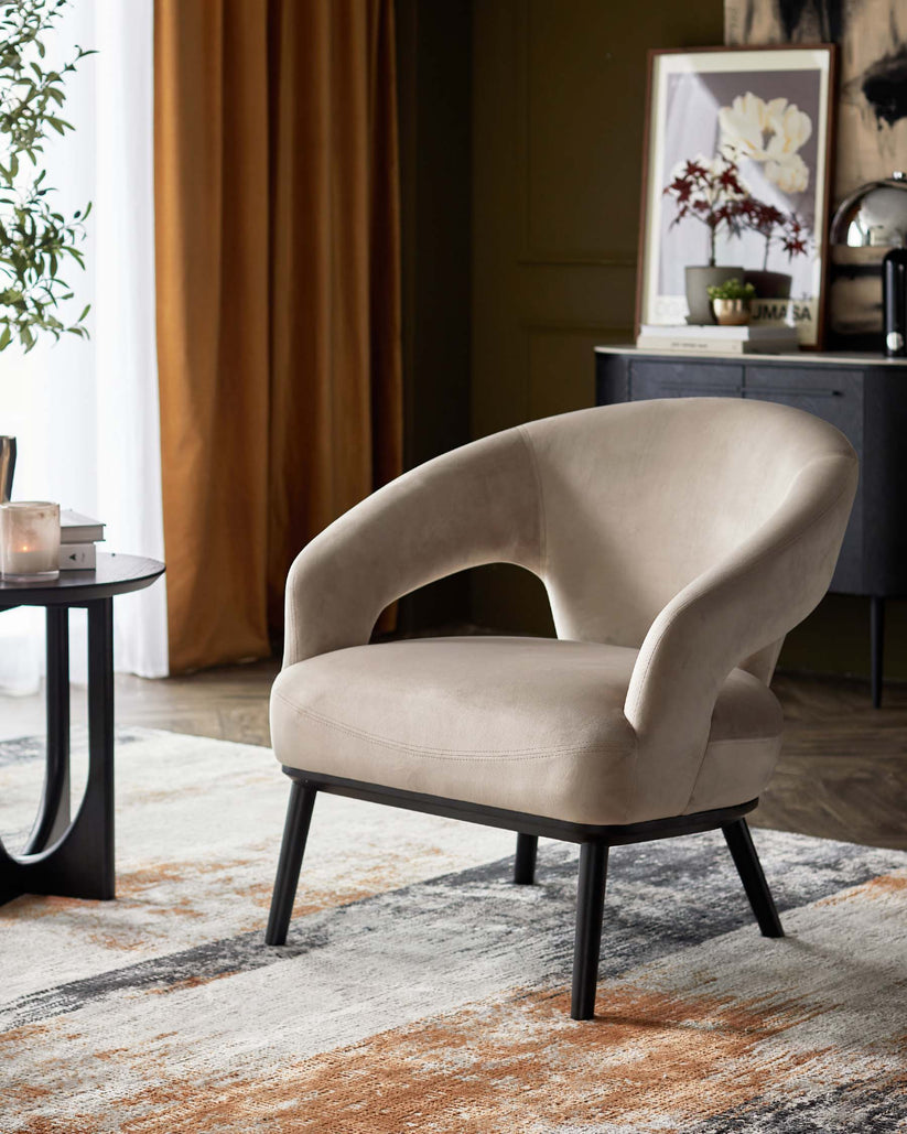 Heath champagne velvet accent chair – Danetti