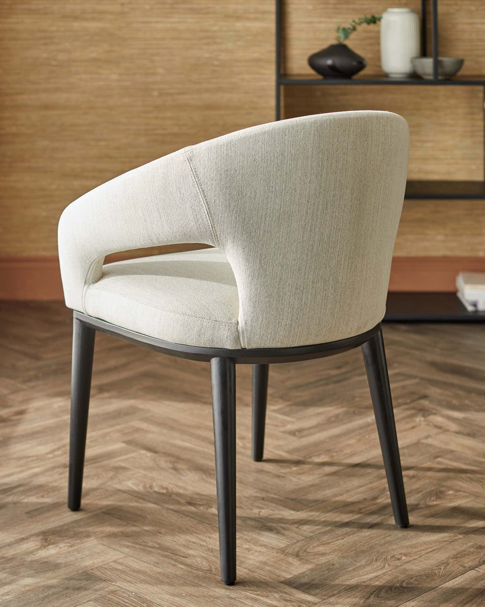 Heath ivory dual tone fabric dining chair – Danetti