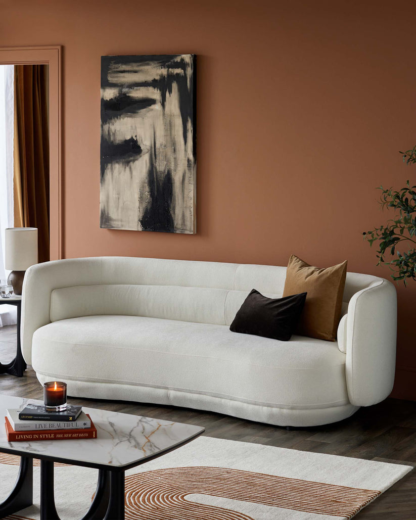Henry Ivory Boucle 3 Seater Sofa – Danetti
