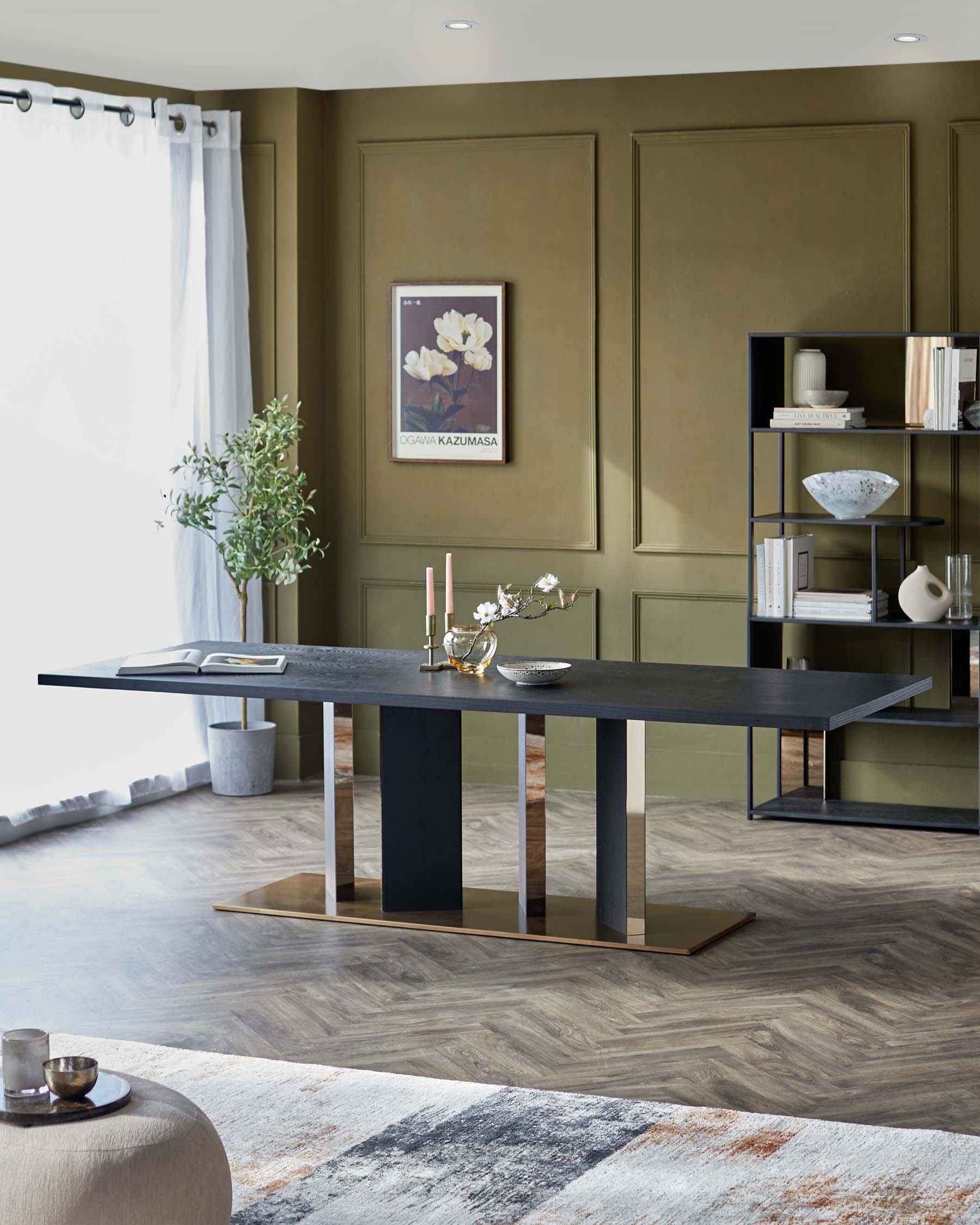 Holland black ash 10 seater dining table – Danetti