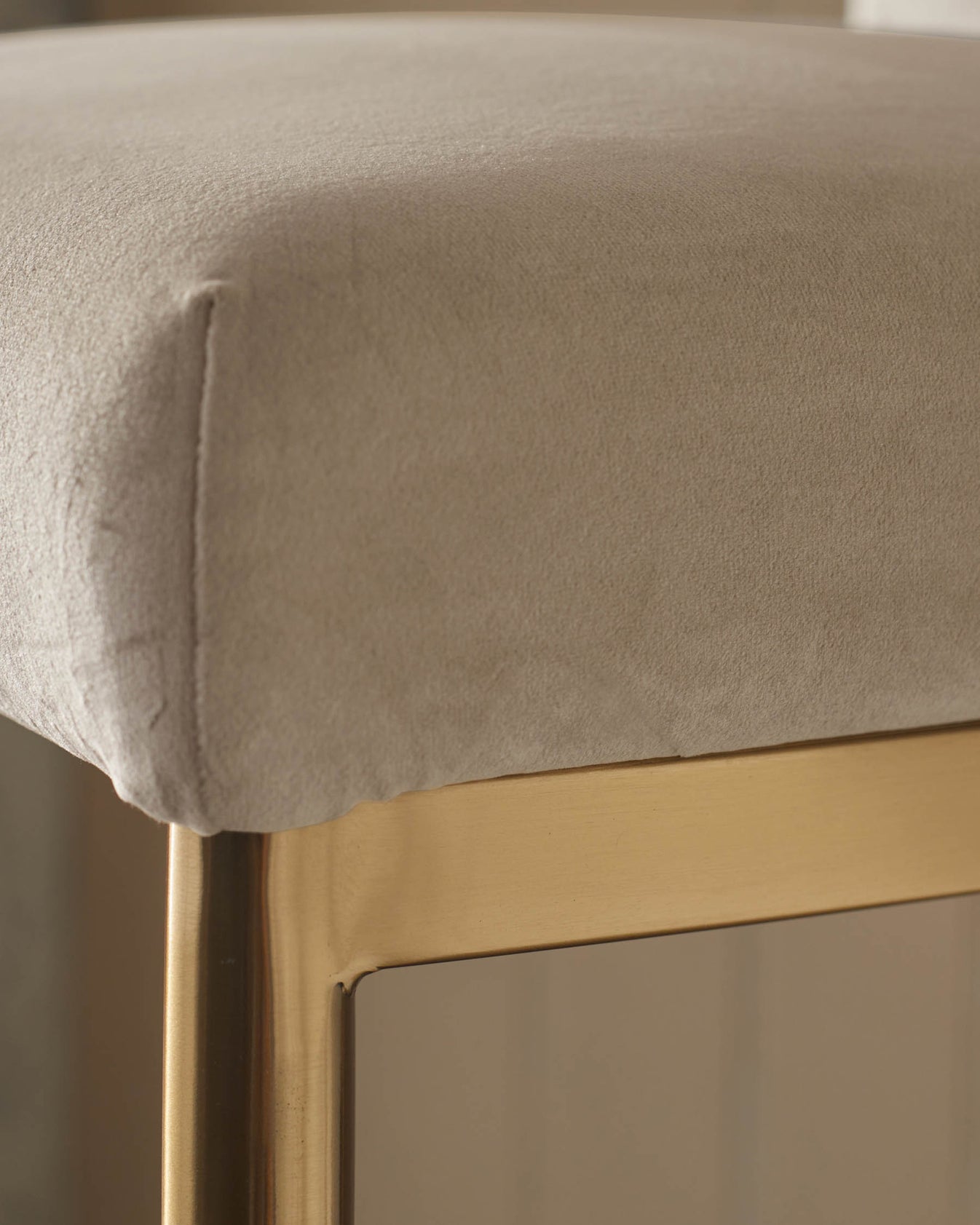 Keira Brass and Champagne Velvet Bar Stools by Danetti