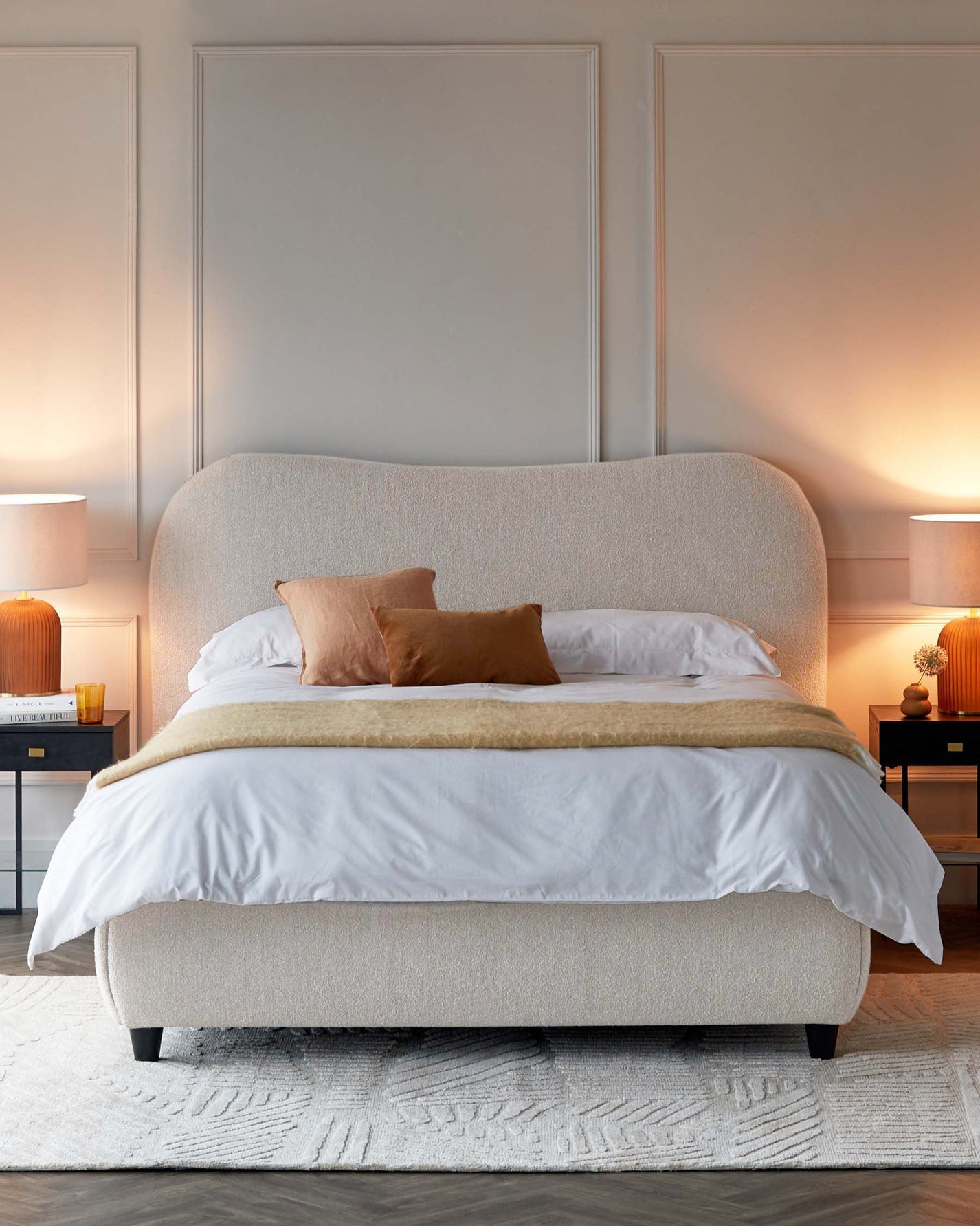 Lani ivory boucle super king ottoman storage bed – Danetti