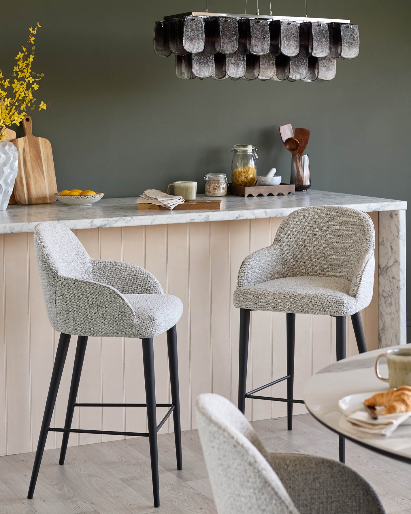 Lani grey fabric bar stool – Danetti
