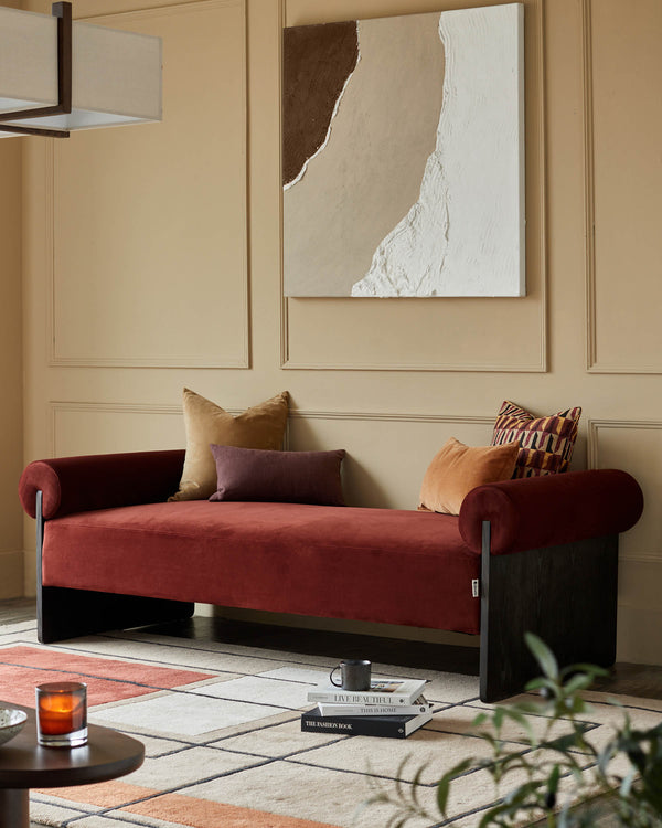 Maeve toffee red velvet day bed bench – Danetti