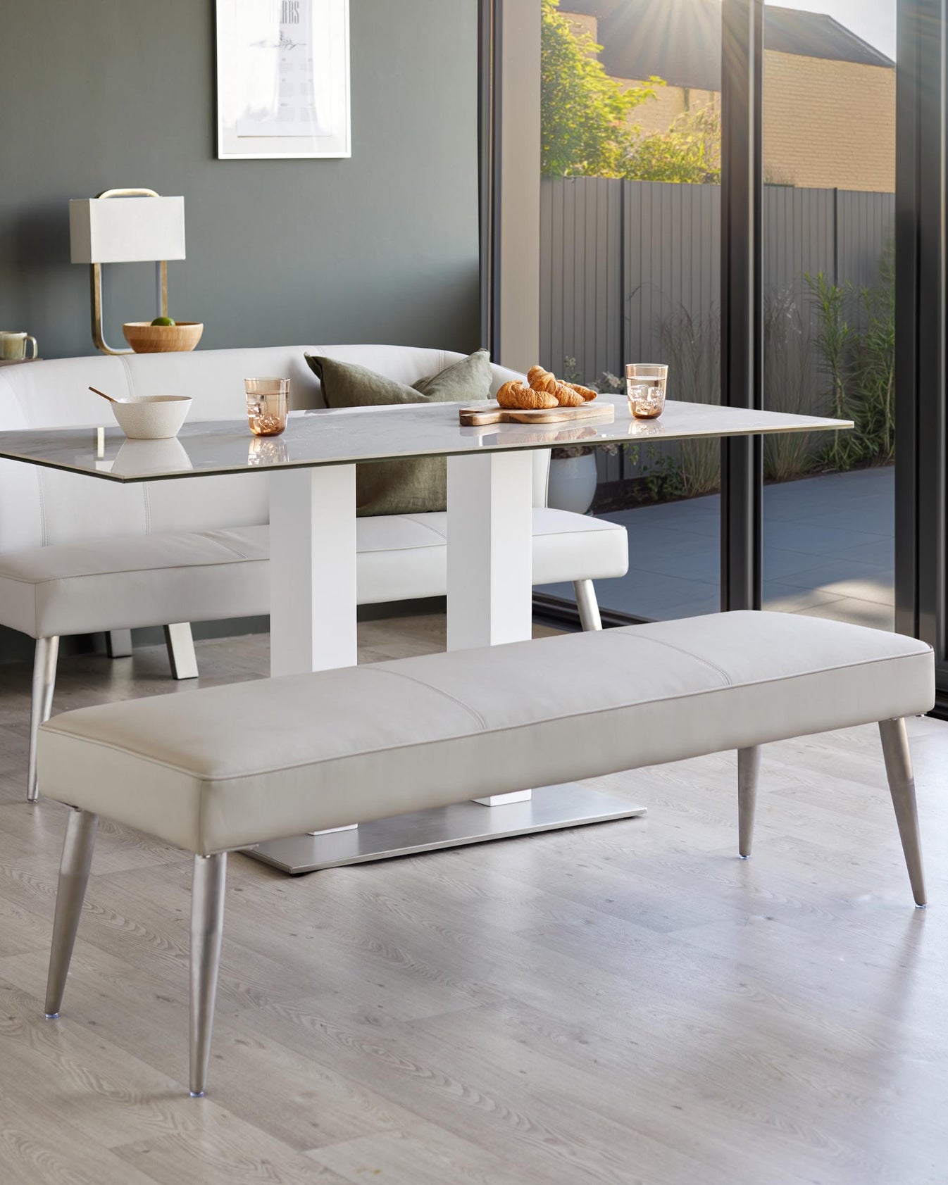 Mellow 3 Seater Stainless Steel Bench without Back | UK | Danetti