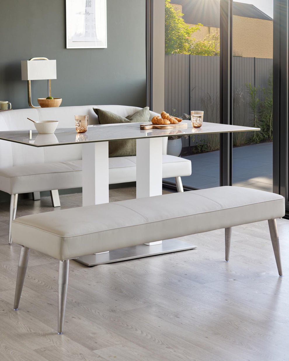 Mellow 3 Seater Stainless Steel Bench without Back | UK | Danetti