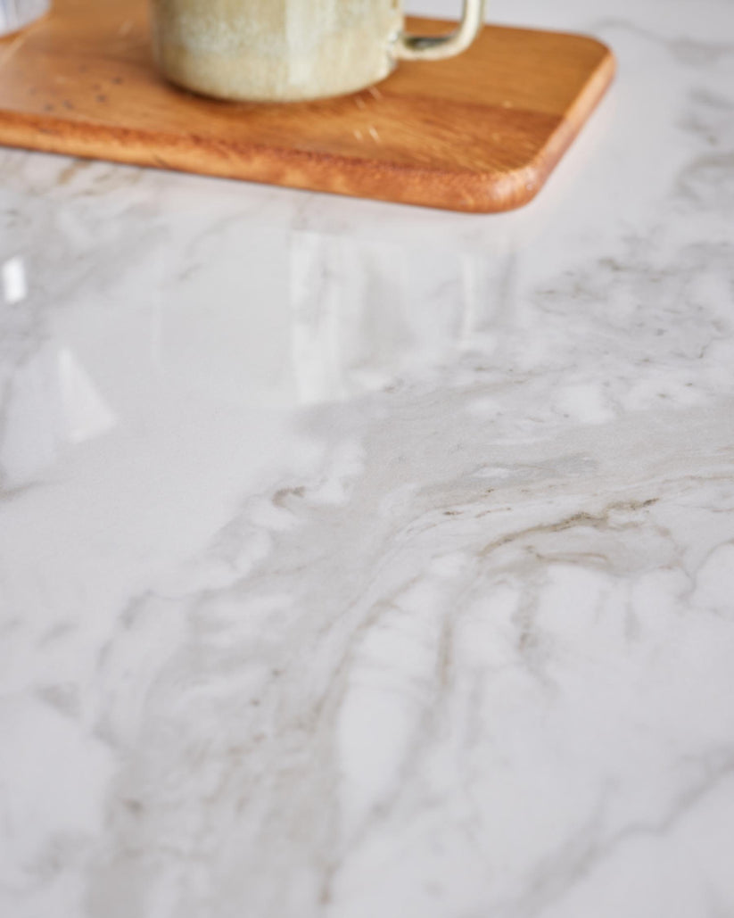 Marble & Ceramic 6 Seater White Dining Table from Danetti