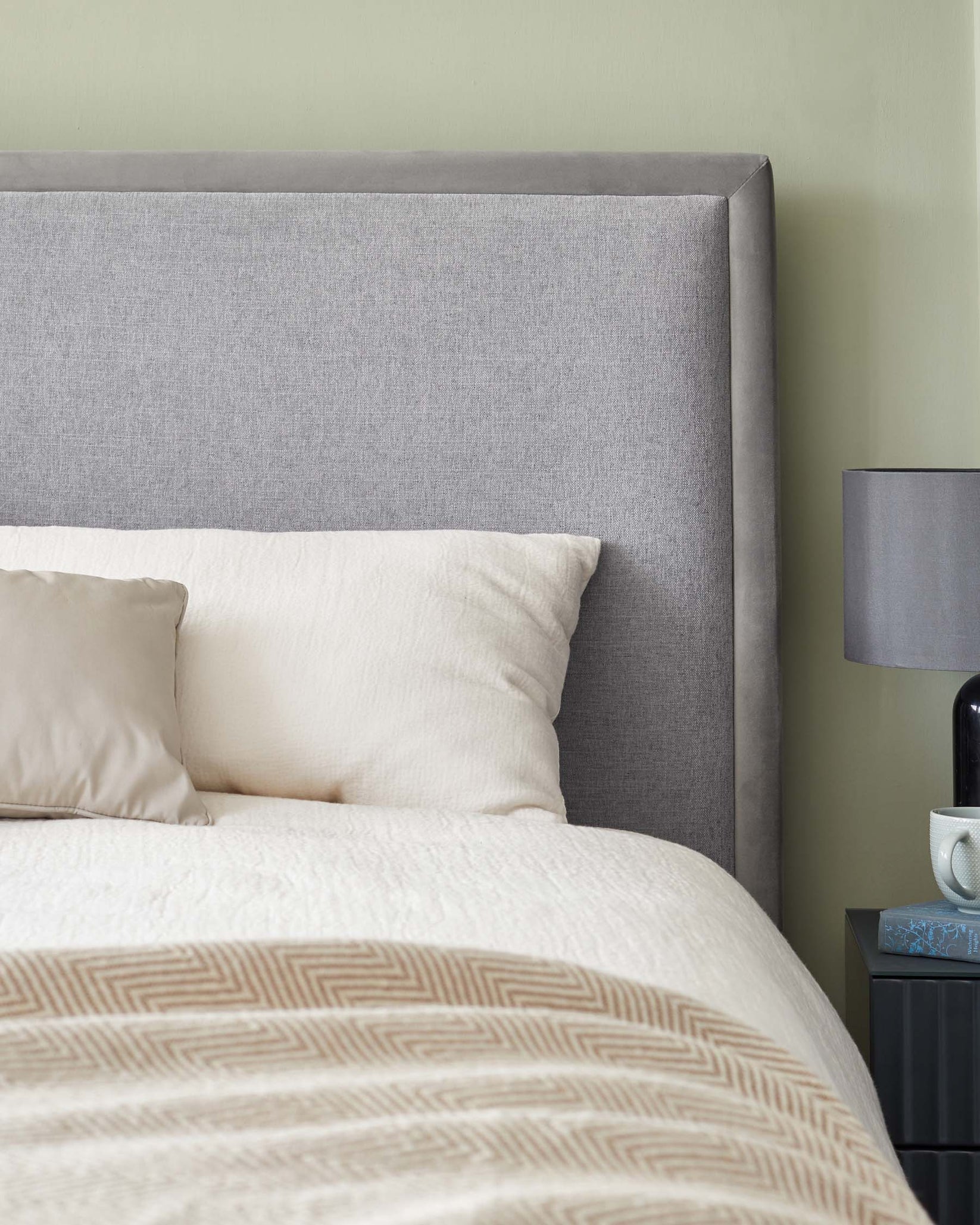 Monica Grey Double Velvet & Fabric Ottoman Storage Bed – Danetti