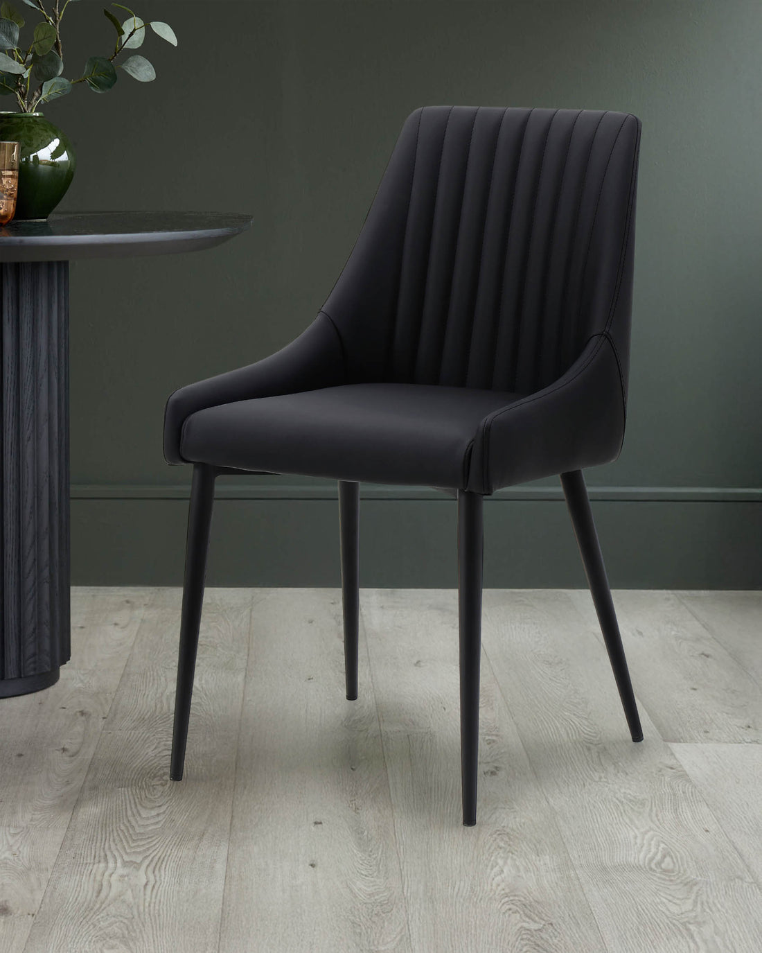 Blakely black faux leather dining chair – Danetti