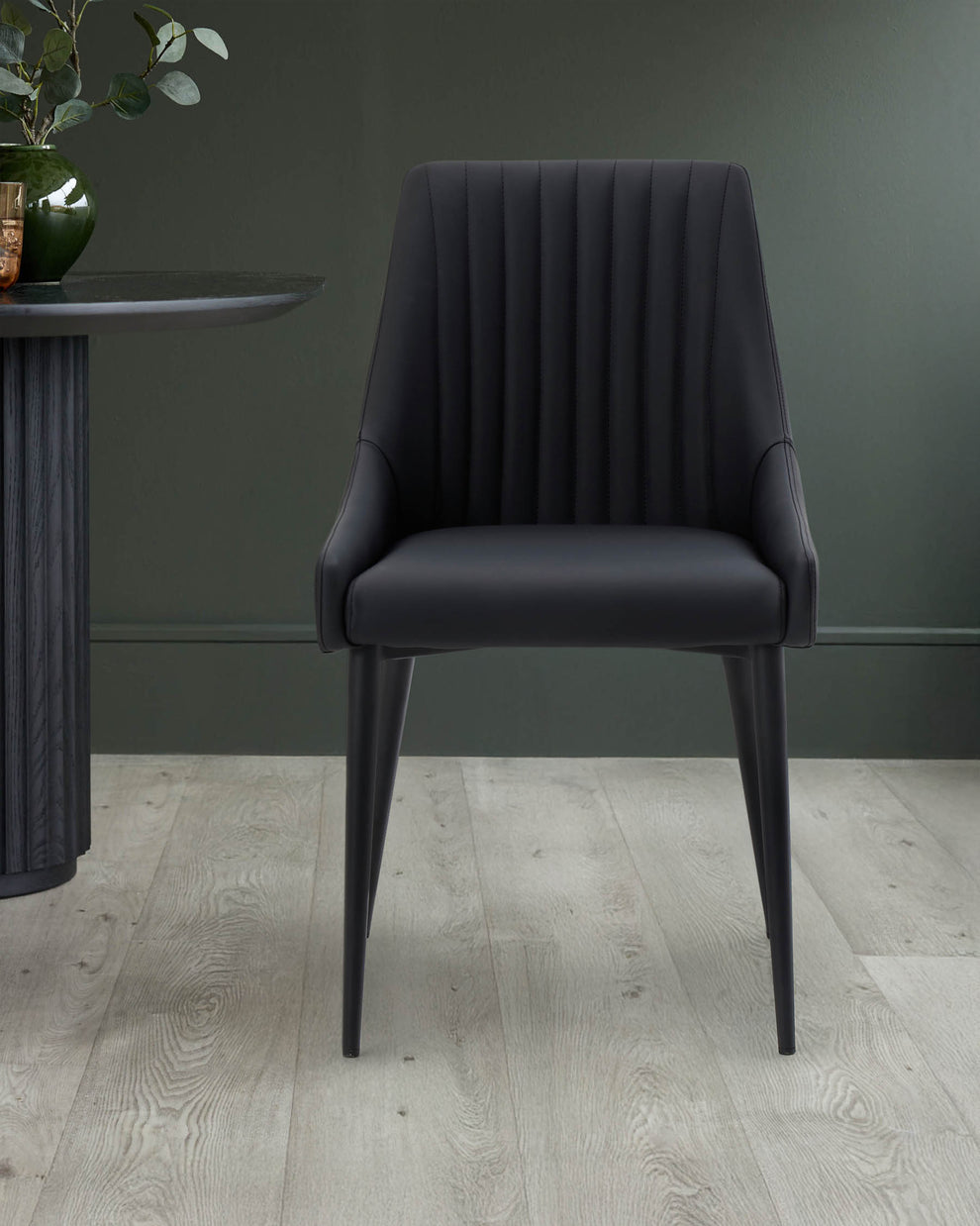 Blakely black faux leather dining chair – Danetti