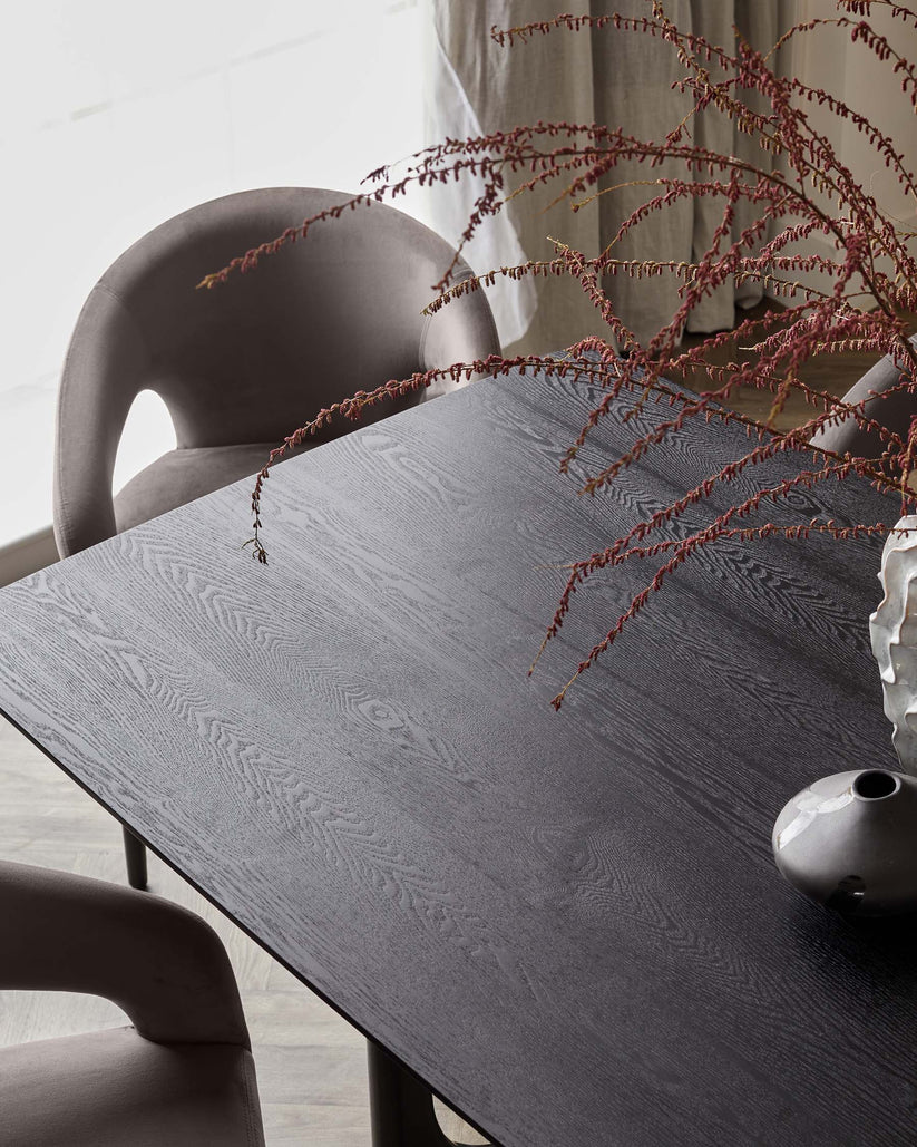 Orlan 8 Seater Fixed Dining Table Black Ash – Danetti