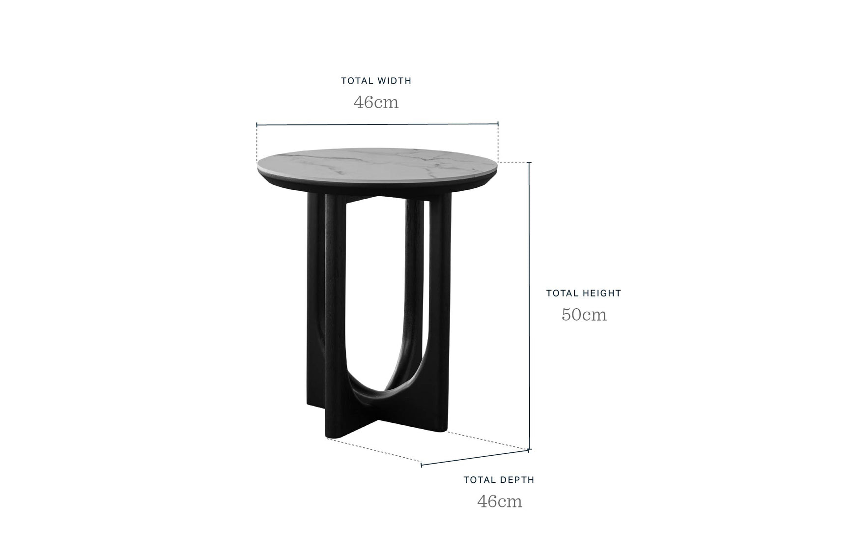Orlan Side Table Black Ash – Danetti