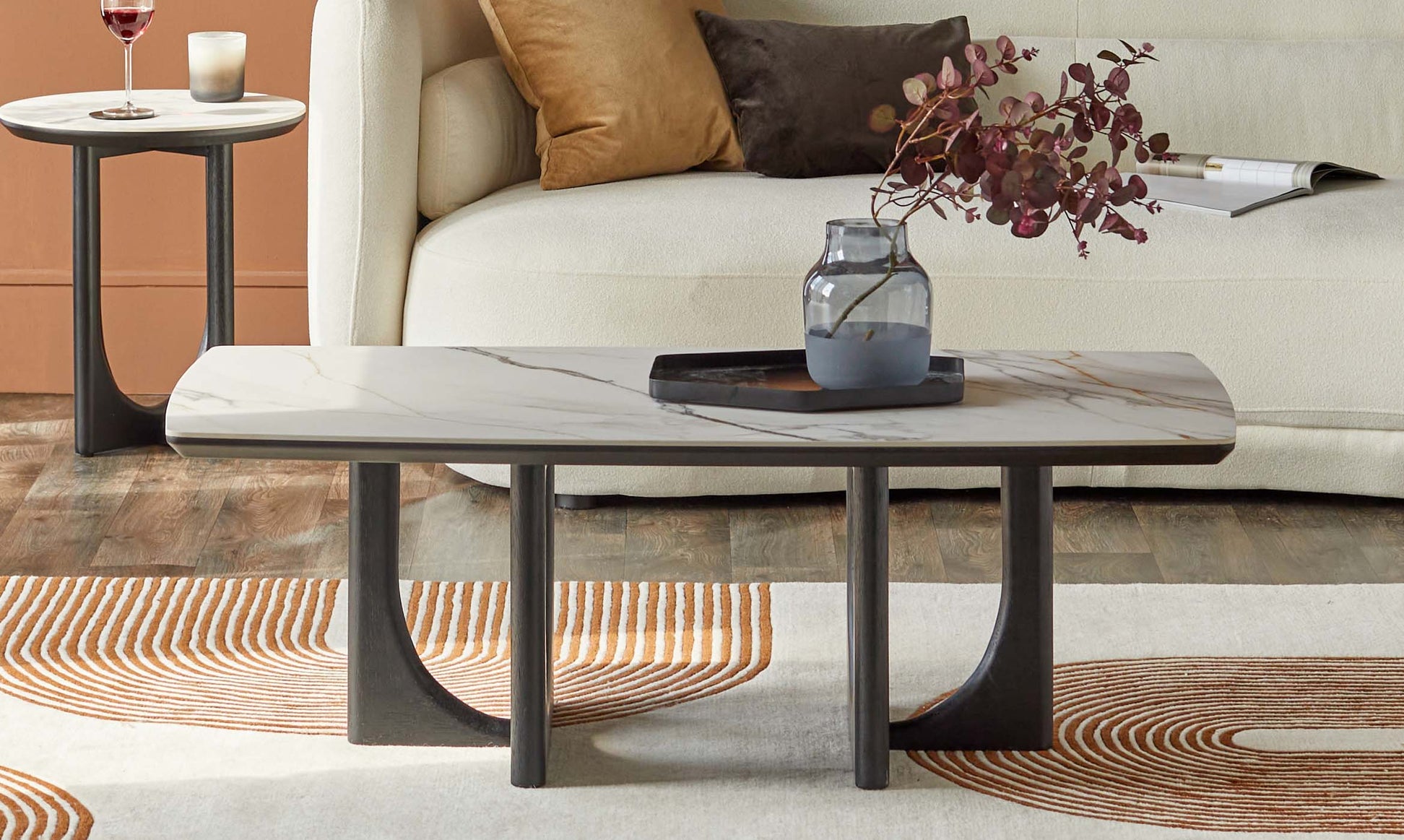 Orlan natural ceramic side table – Danetti