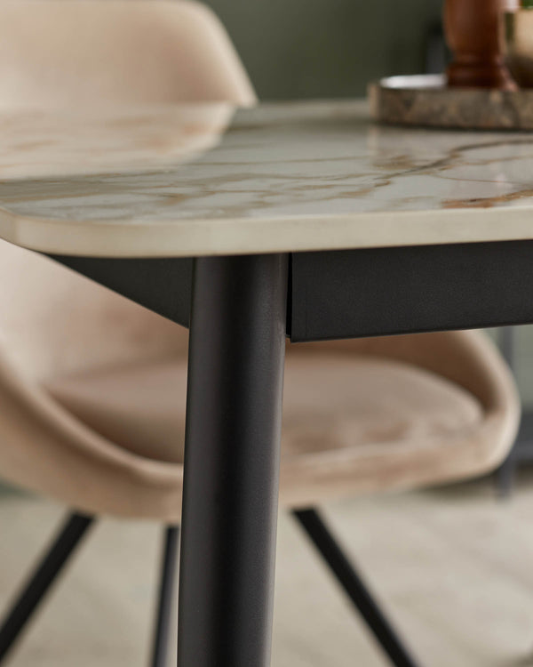 Oslo natural ceramic 6 seater dining table – Danetti