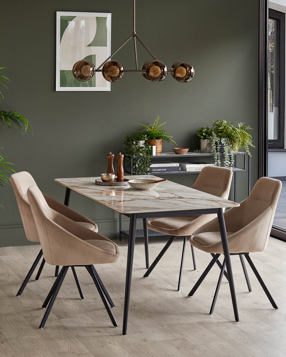 Oslo natural ceramic 6 seater dining table – Danetti