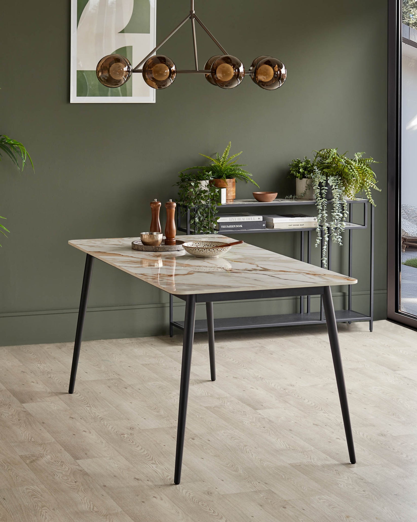 Oslo natural ceramic 6 seater dining table – Danetti