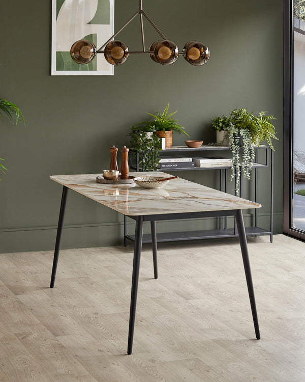 Oslo natural ceramic 6 seater dining table – Danetti